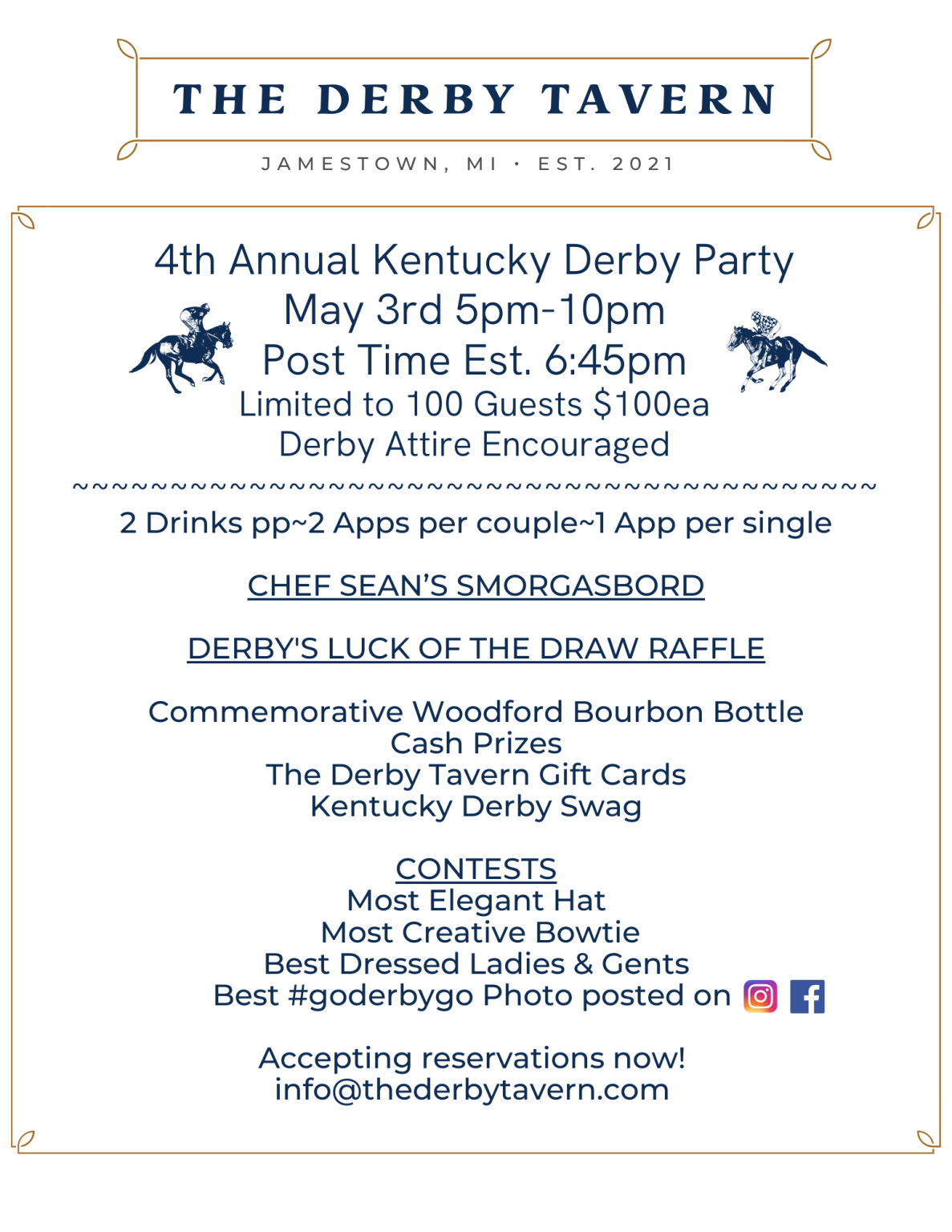 Menu - The Derby Tavern
